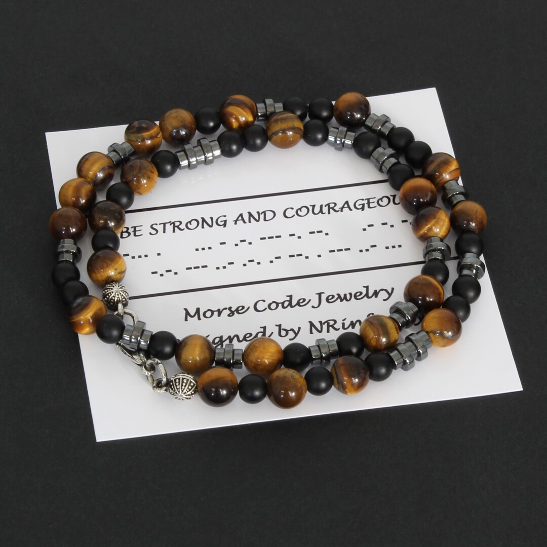 Be Strong and Courageous Morse Code Necklace, Custom Christian ...