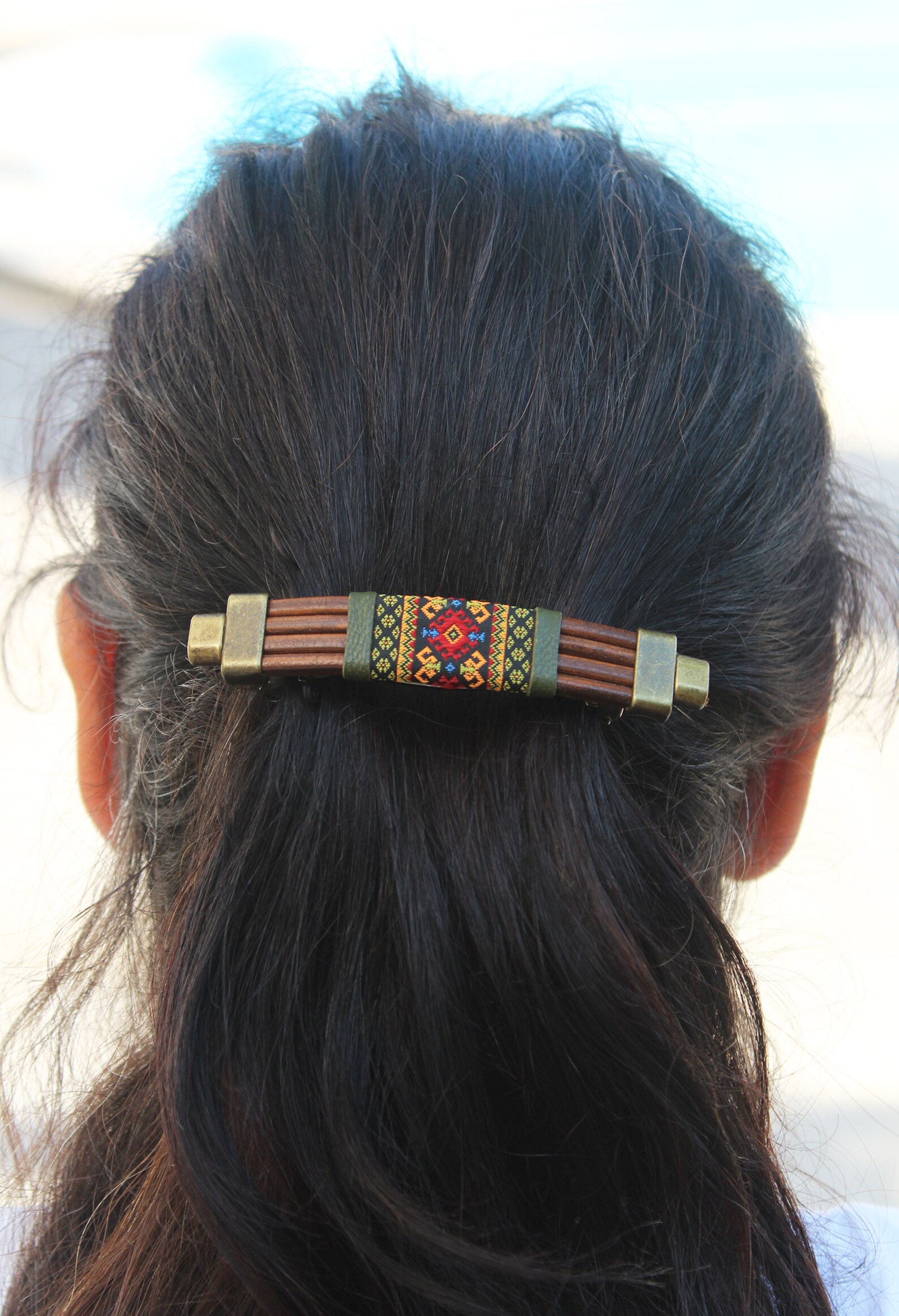 Barrette Leather Hair Clip Ponytail Holder French Barrette | Etsy