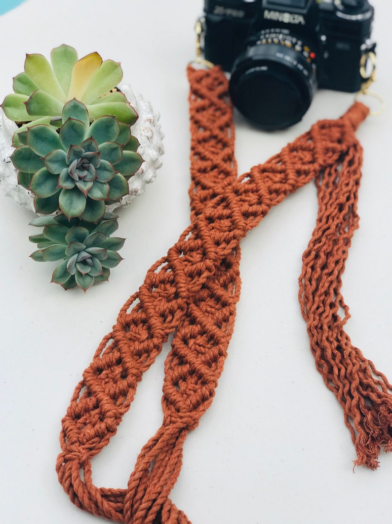 Macrame Camera Strap Handmade Adjustable Boho Rose Macrame | Etsy