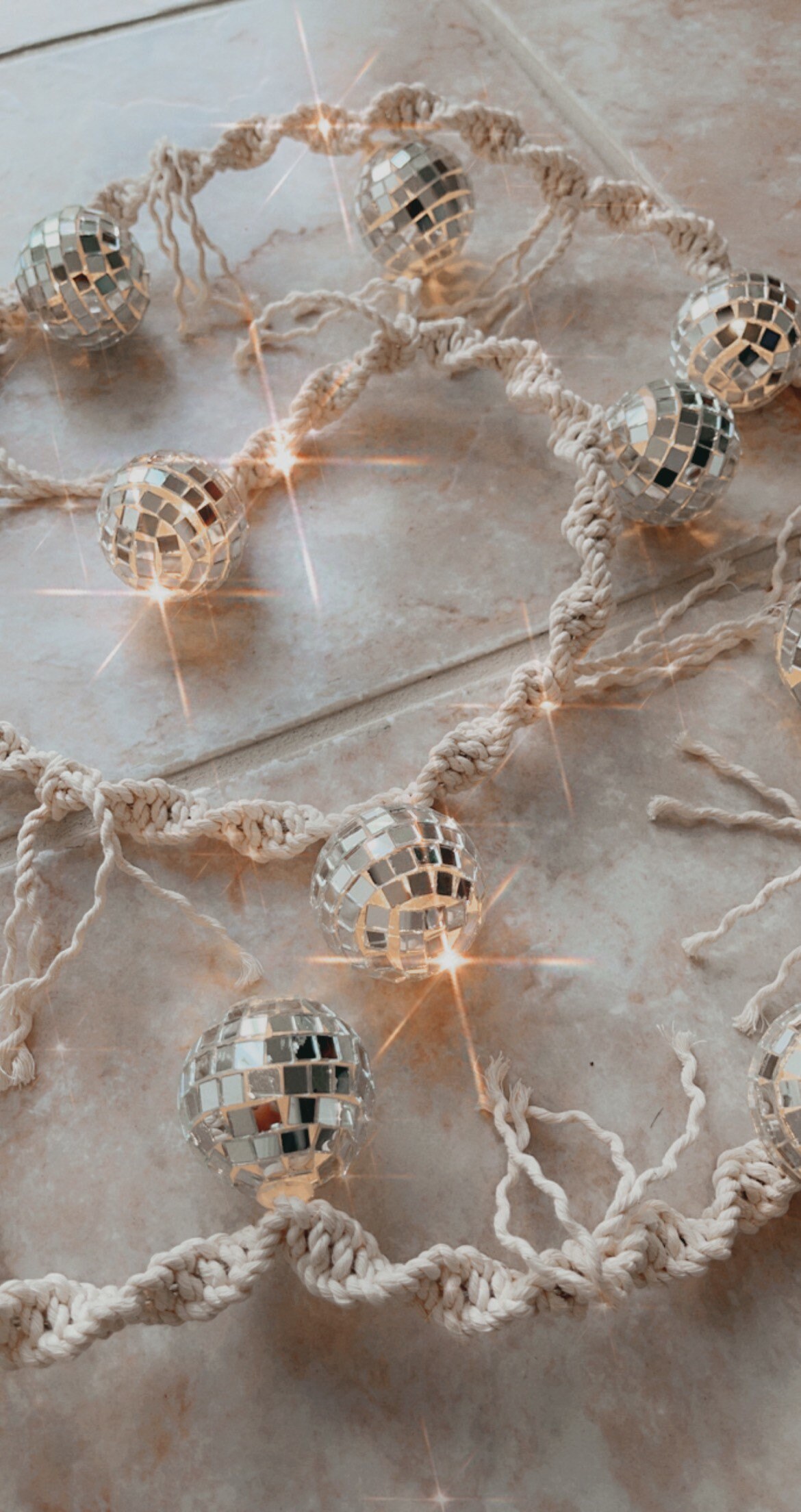 Macrame String Lights Fringe Macrame Disco Ball Boho String | Etsy