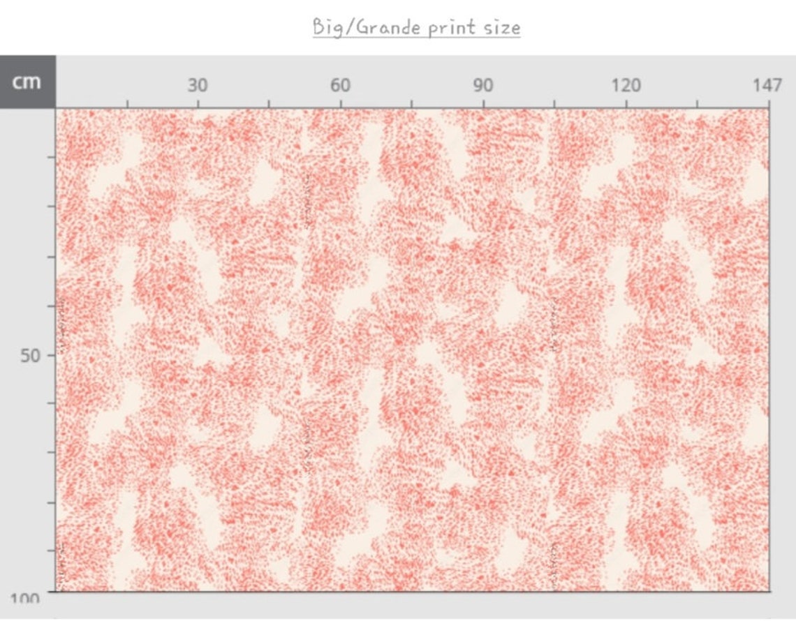 Abstract Cream and Red Distressed Fabric, Allover Patterned Fabric in ...