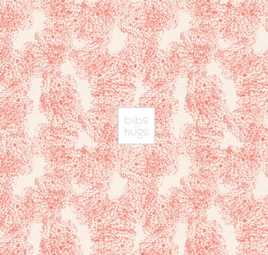 Abstract Cream and Red Distressed Fabric, Allover Patterned Fabric in ...
