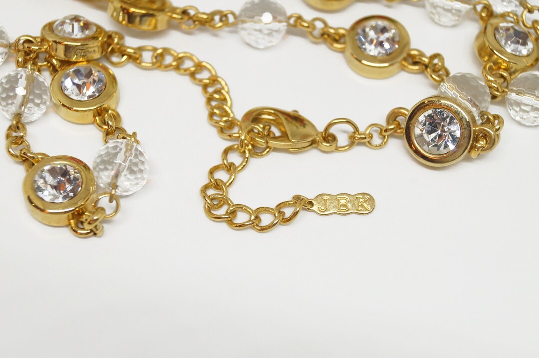 Jackie Kennedy Gold Crystal Necklace, JBK Necklace, Swarovski Crystal ...