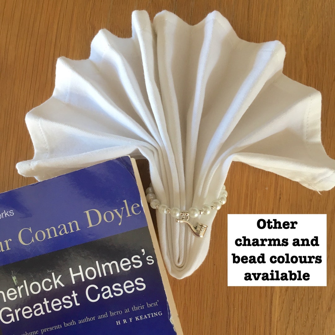 Arthur Conan Doyle Beaded Napkin Rings set of 6 Other Options Available ...