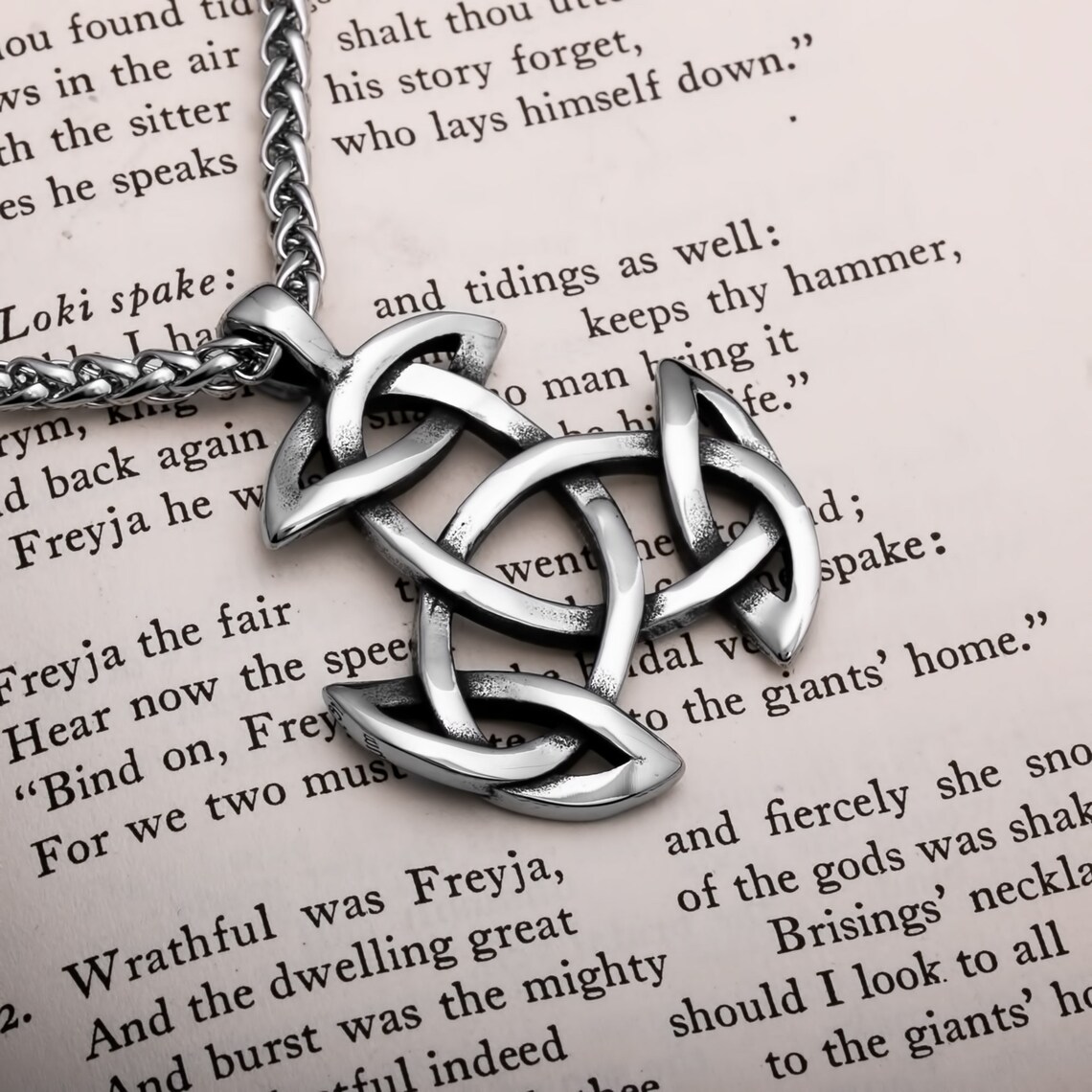 Viking Trinity Knot Stainless Steel Pendant Necklace - Etsy