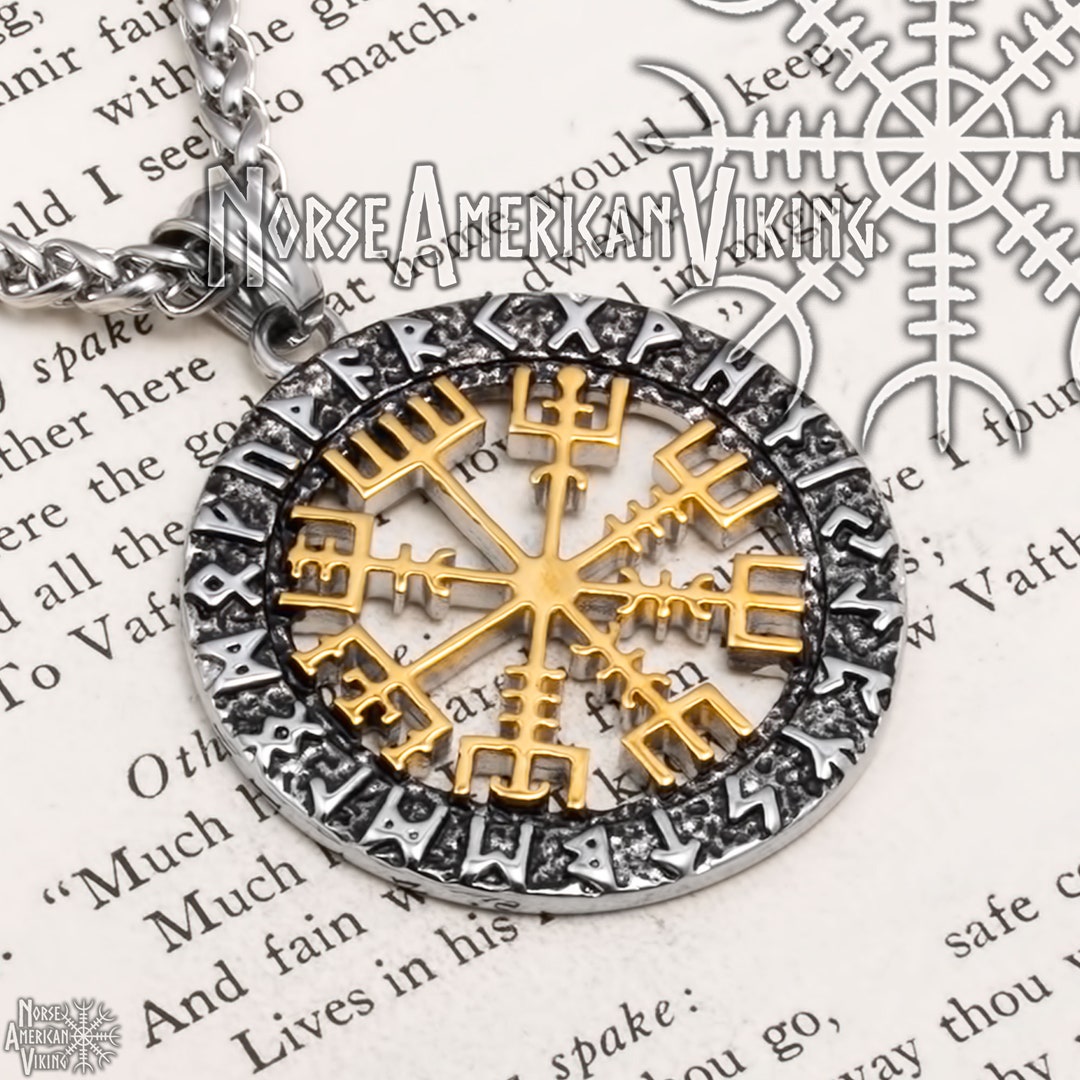 Wikinger Vegvisir Kompass Edelstahl Anhänger Halskette - Etsy.de