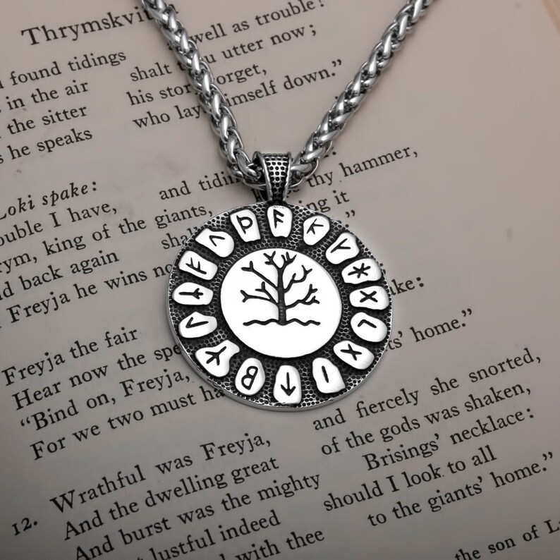 Viking Yggdrasil World Tree Rune Stainless Steel Pendant | Etsy