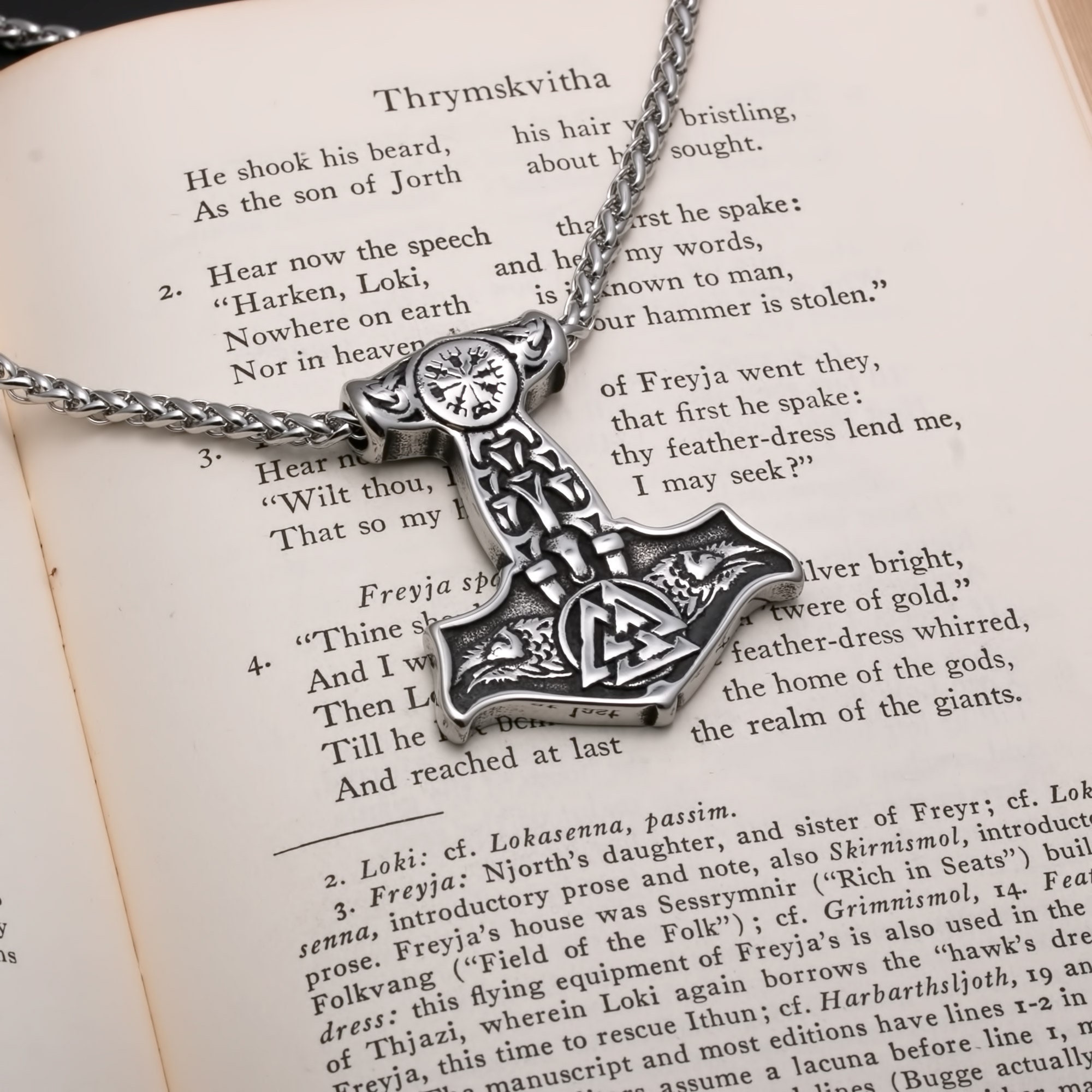 Viking Mjolnir Thor's Hammer Valknut Raven Stainless Steel - Etsy