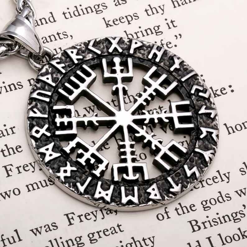 Viking Compass Vegvisir Rune Stainless Steel Pendant Necklace - Etsy