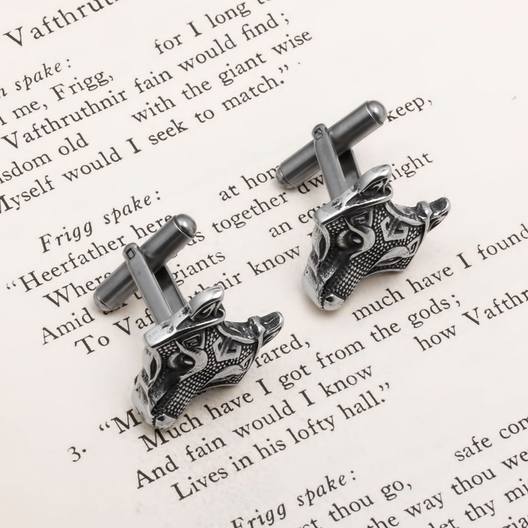 Viking Wolf Cufflinks Stainless Steel - Etsy