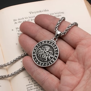 Viking Sleipnir Rune Stainless Steel Pendant Necklace - Etsy