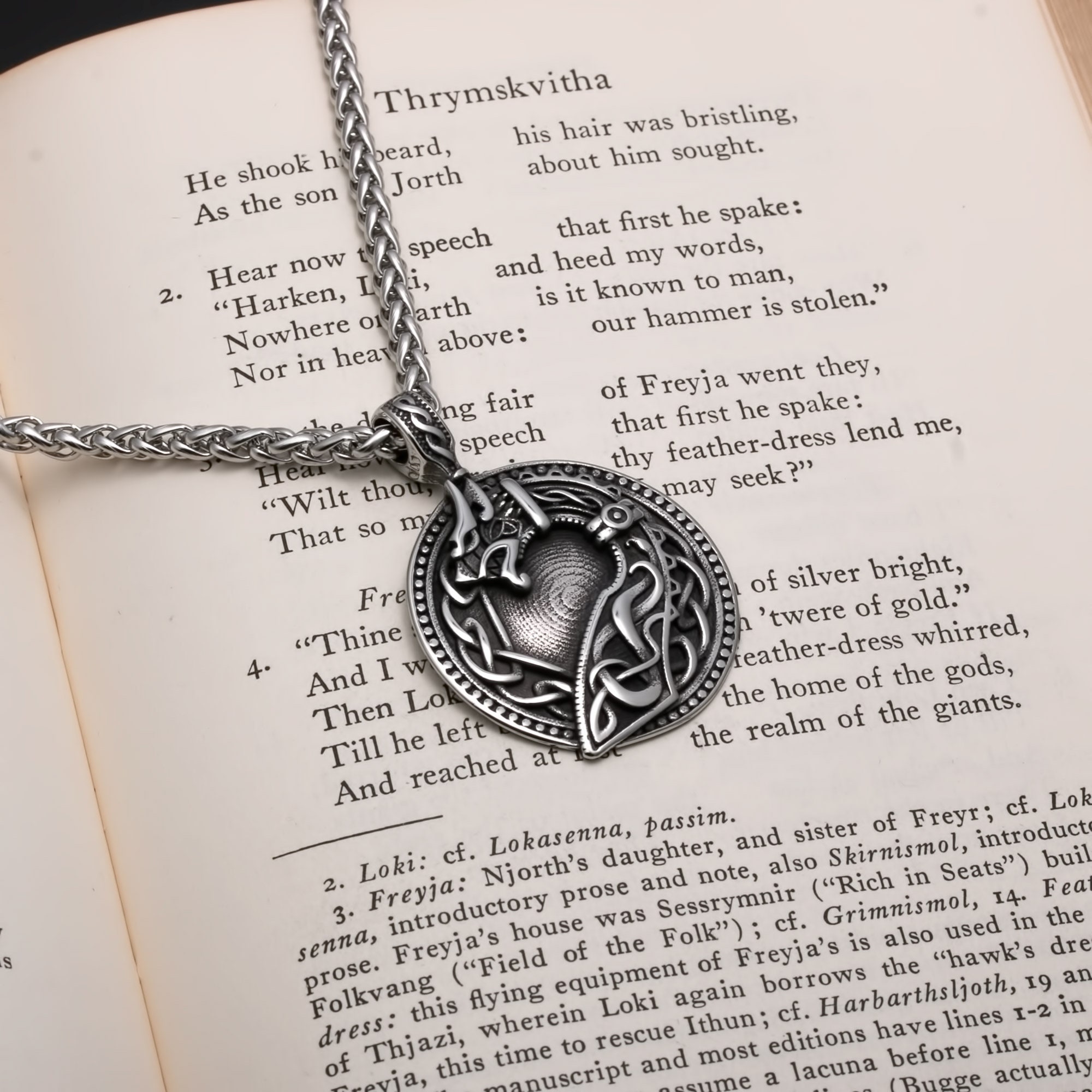 Viking Norse Dragon Medallion Stainless Steel Pendant Necklace - Etsy