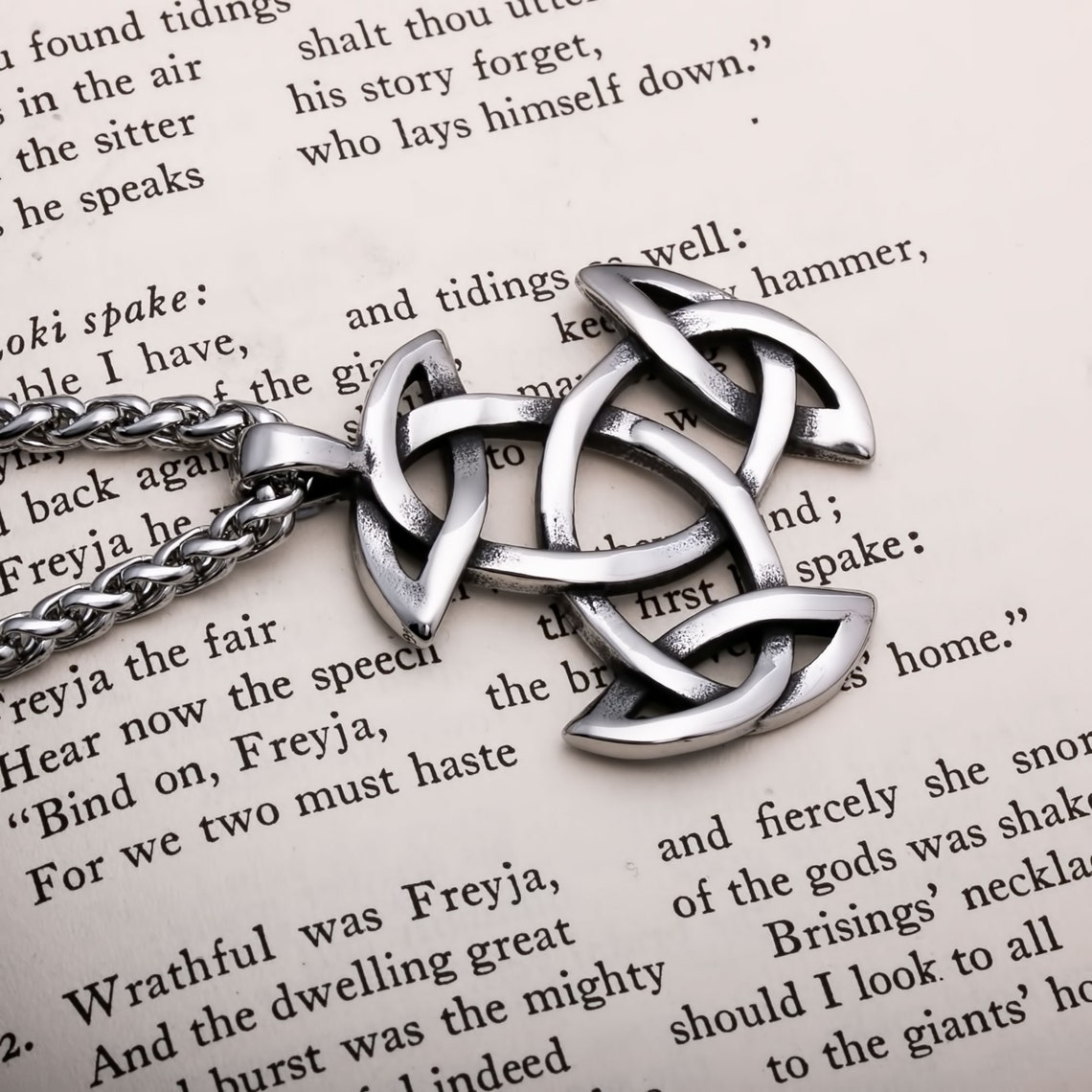 Viking Trinity Knot Stainless Steel Pendant Necklace - Etsy
