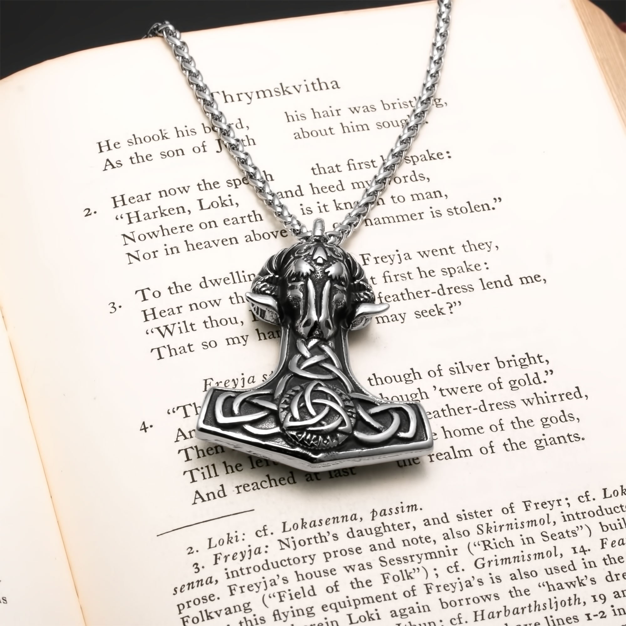 Viking Mjolnir Thor's Hammer Trinity Knot Goat Stainless - Etsy