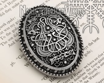 Viking Dragon Broa Oval Tortoise Brooch - Etsy