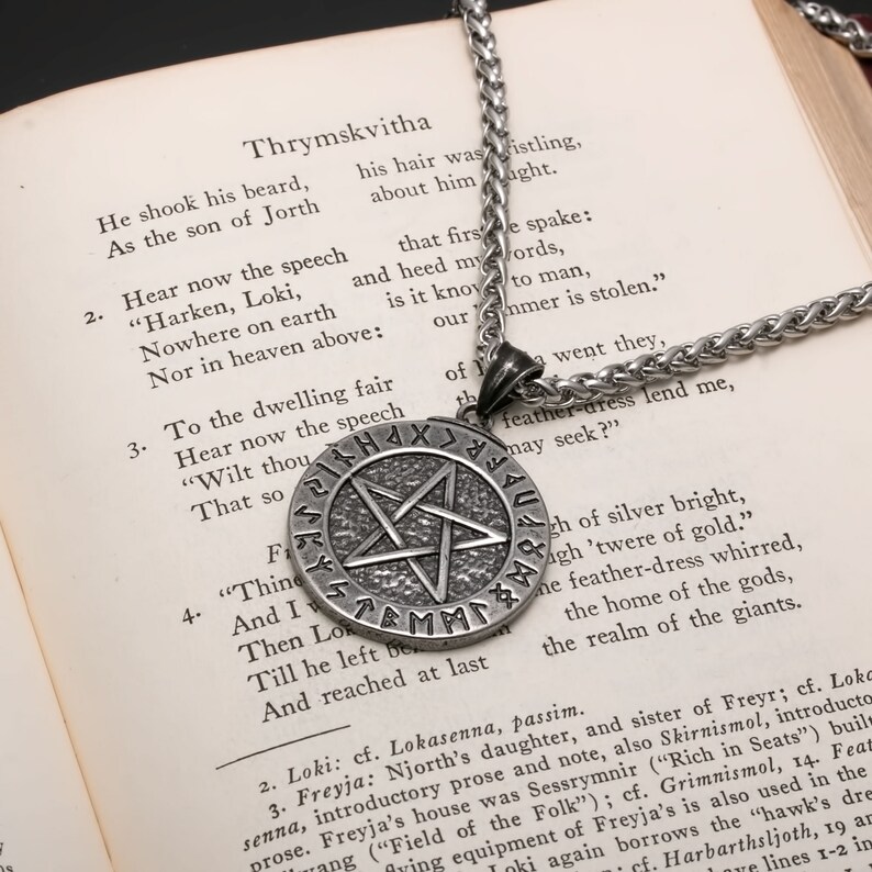 Viking Pentagram Wiccan Elder Futhark Rune Stainless Steel - Etsy