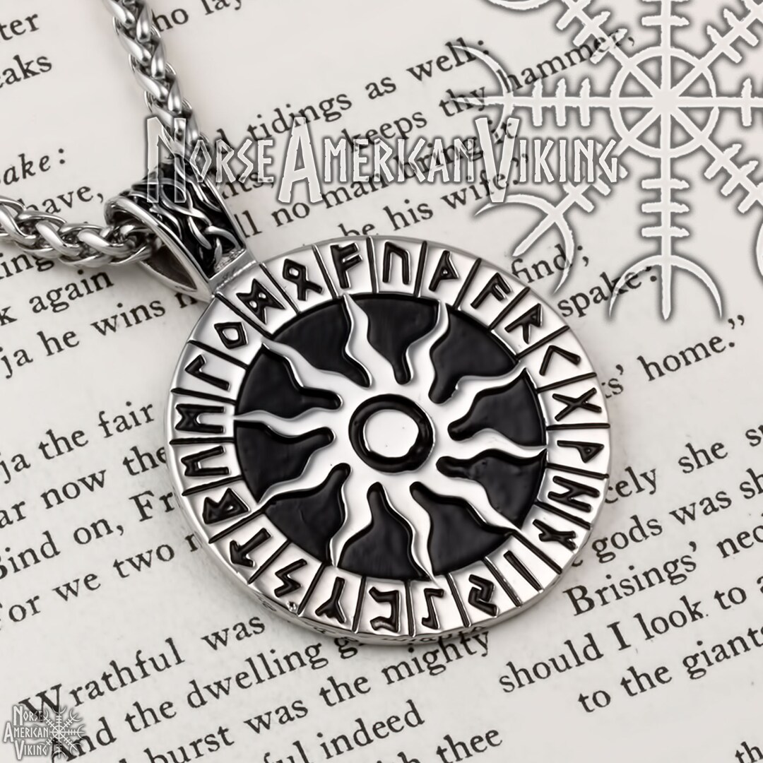 Viking Sun Rune Stainless Steel Pendant Necklace - Etsy