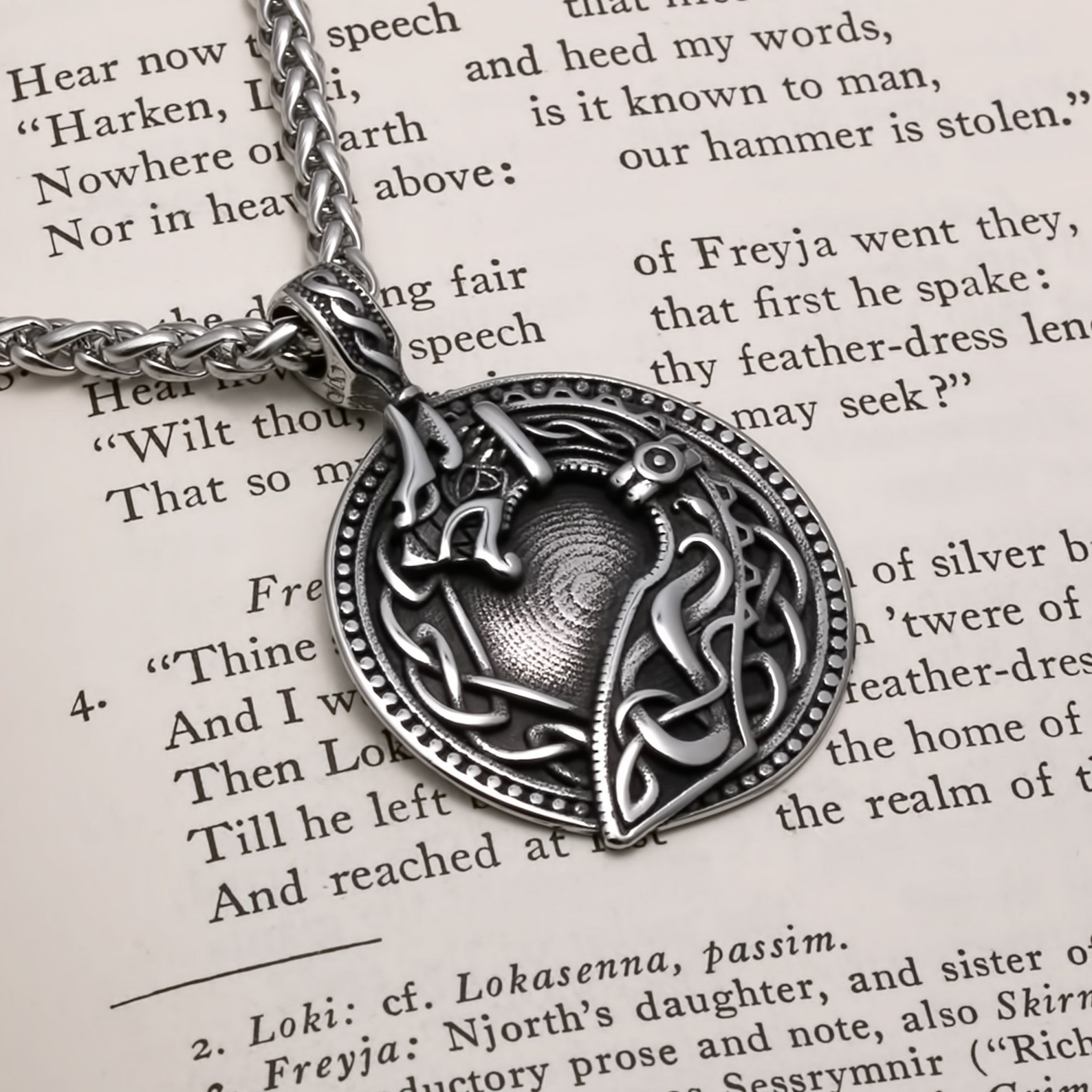 Viking Norse Dragon Medallion Stainless Steel Pendant Necklace - Etsy
