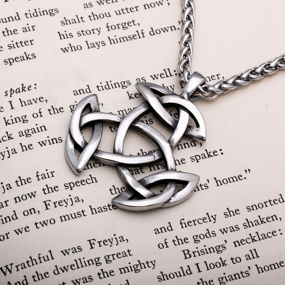 Viking Trinity Knot Stainless Steel Pendant Necklace - Etsy