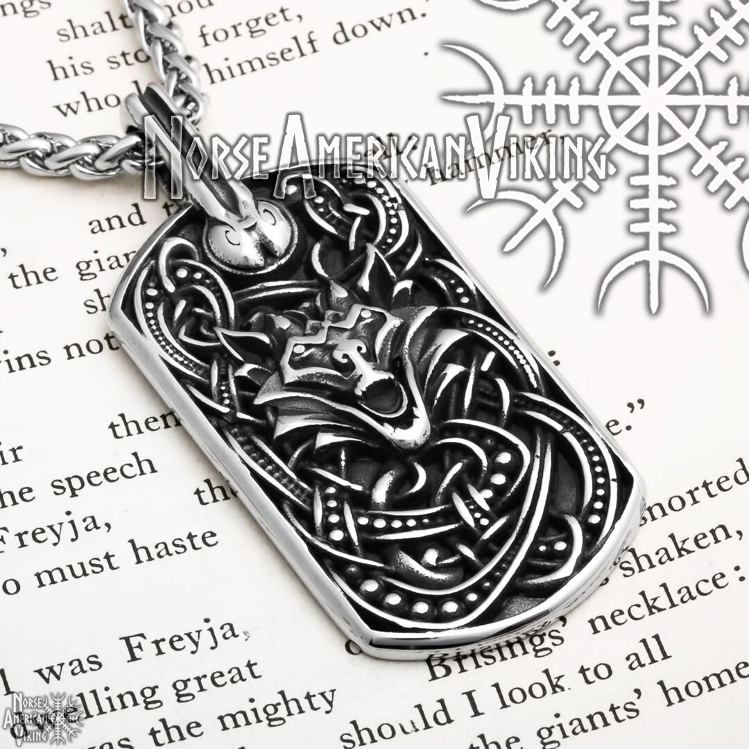 Viking Fenrir Wolf Talisman Stainless Steel Pendant Necklace - Etsy