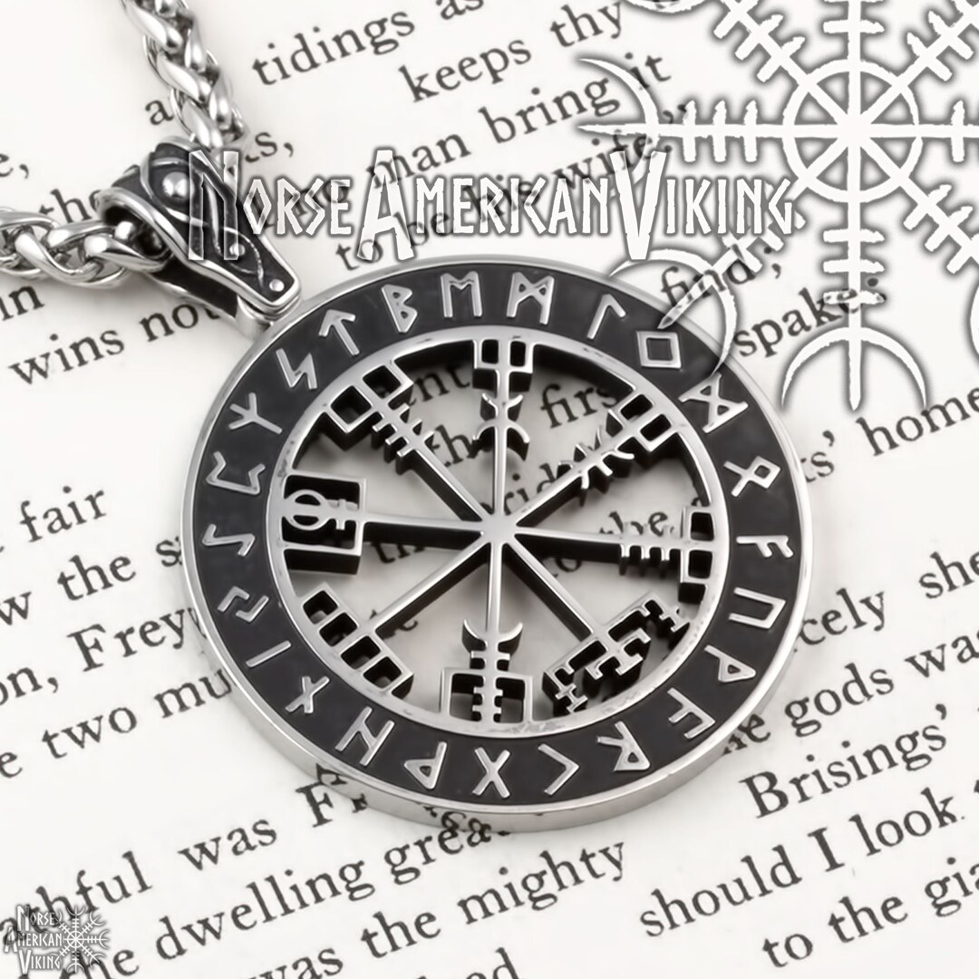Viking Vegvisir Elder Futhark Rune Compass Stainless Steel - Etsy Viking Vegvisir Elder Futhark Rune Compass Stainless Steel - Etsy