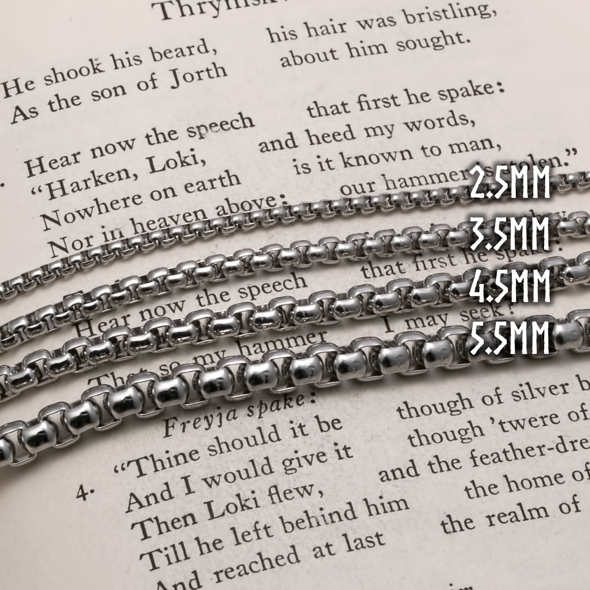 5.5mm Rounded Box Chain 316L Stainless Steel - Etsy