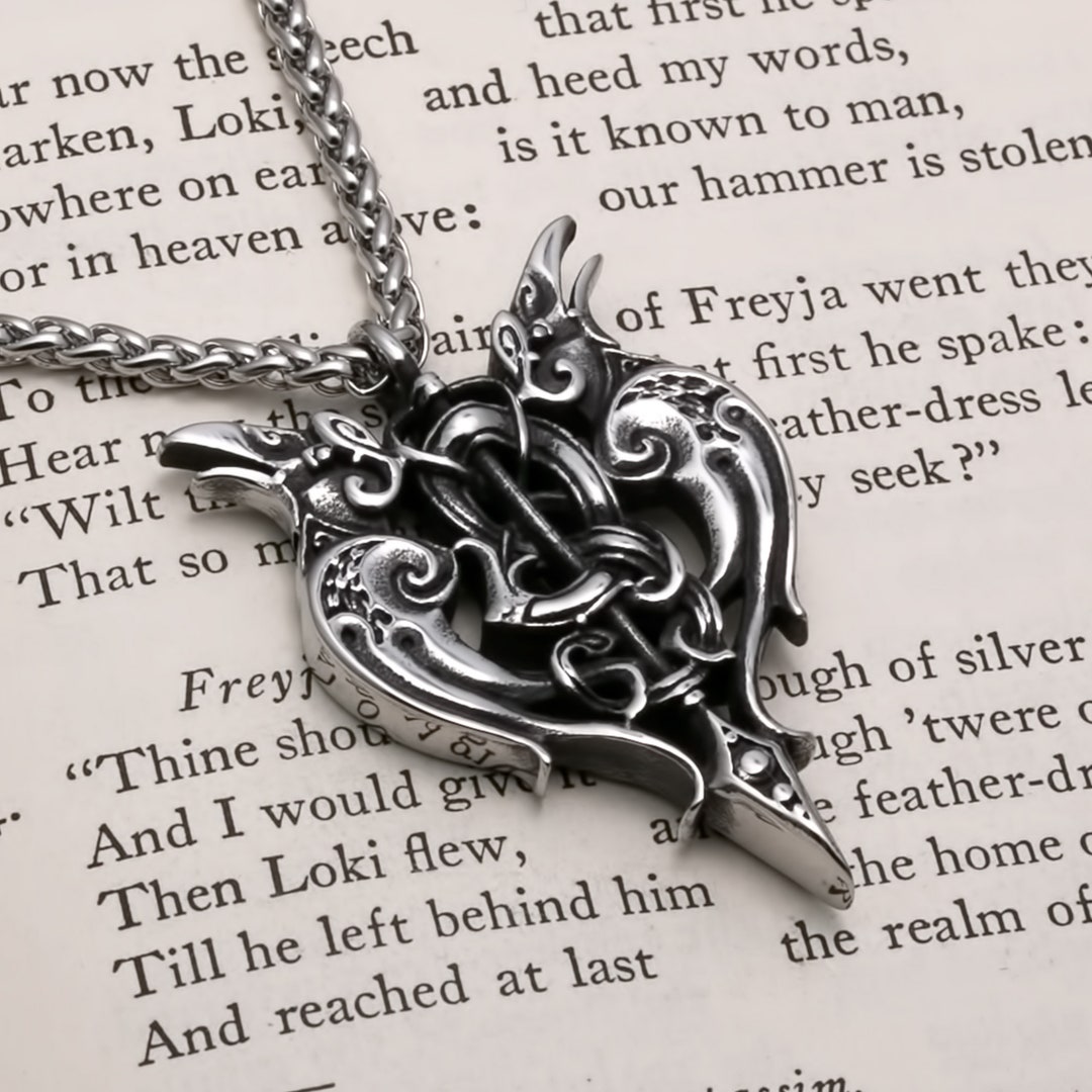 Viking Gungnir Raven Stainless Steel Pendant Necklace - Etsy