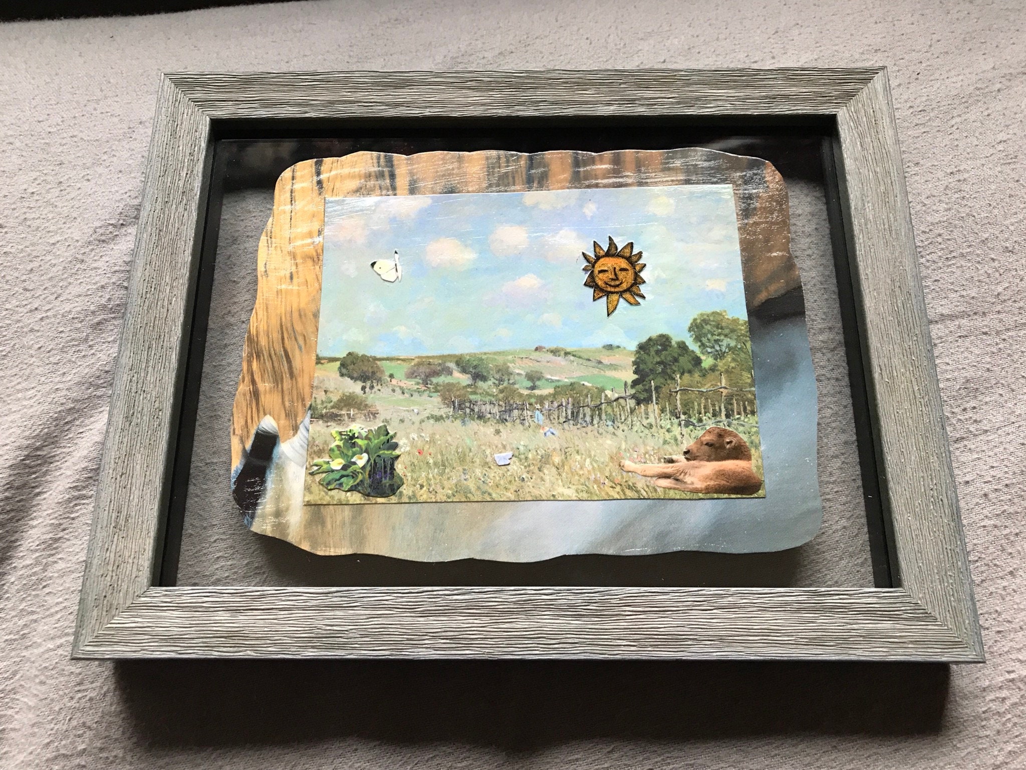 Chillin, in a Rustic Grey Floating Frame - Etsy UK