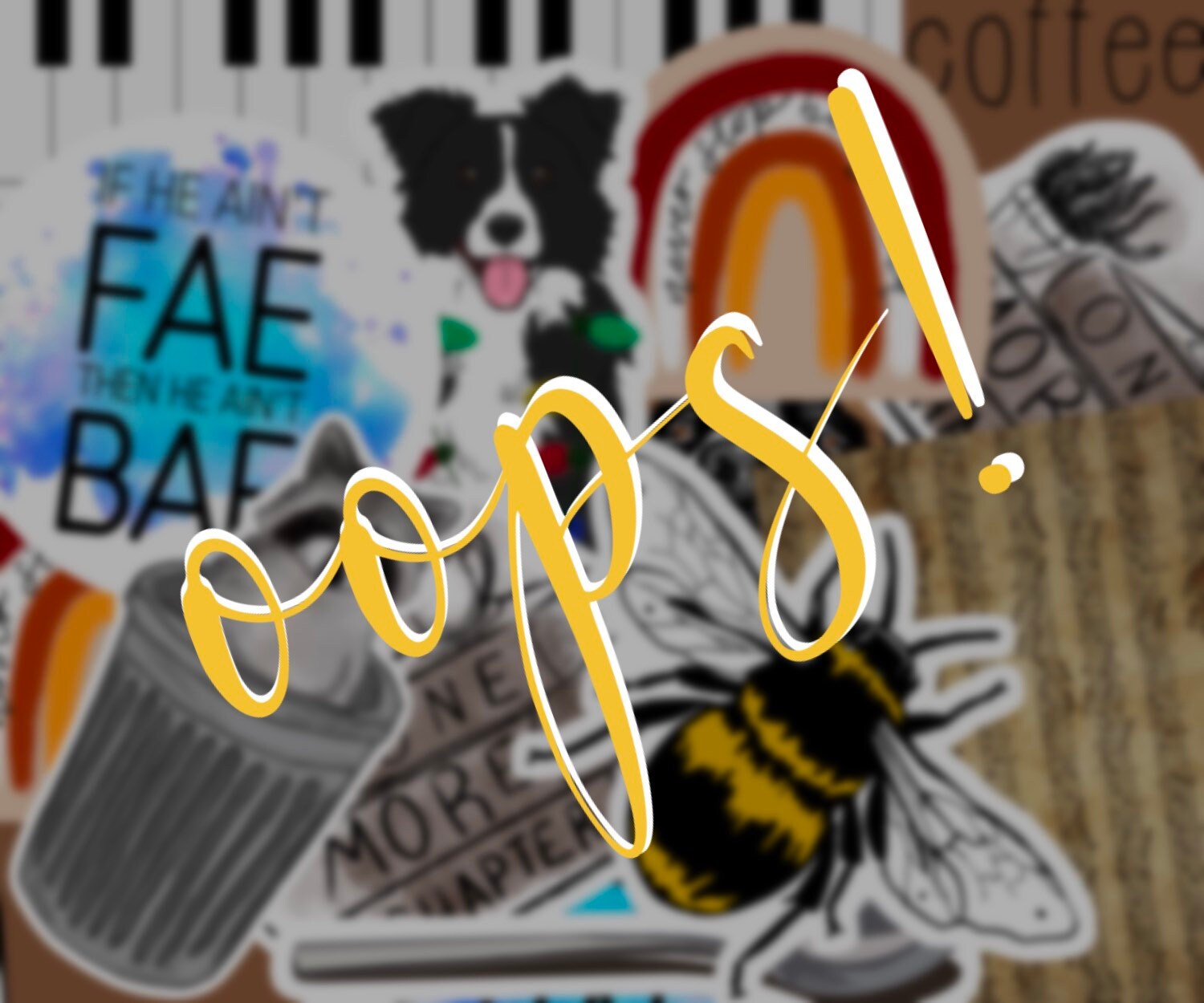 Oops Sticker Bundle, 6 Stickers, Oops Sticker Pack, Oops Stickers, Oops ...