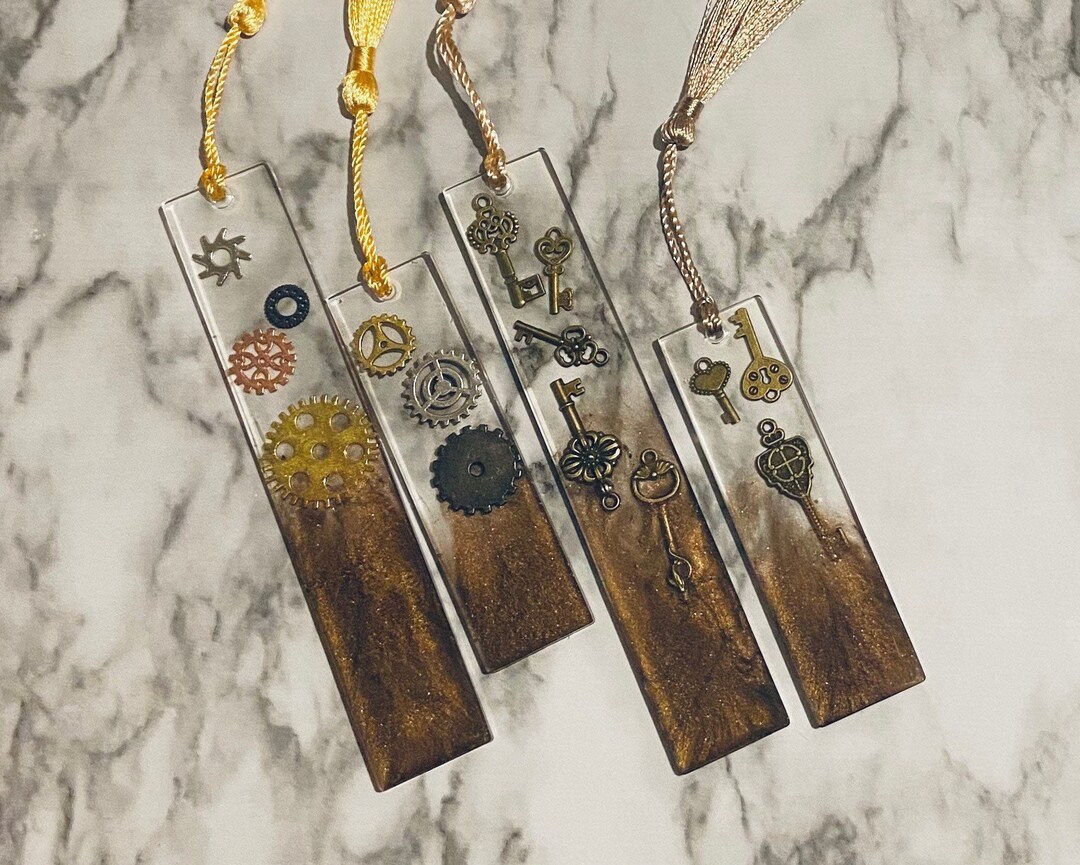 Steampunk Bookmark, Set of Two, Resin Bookmark, Gift for Reader, Reader ...