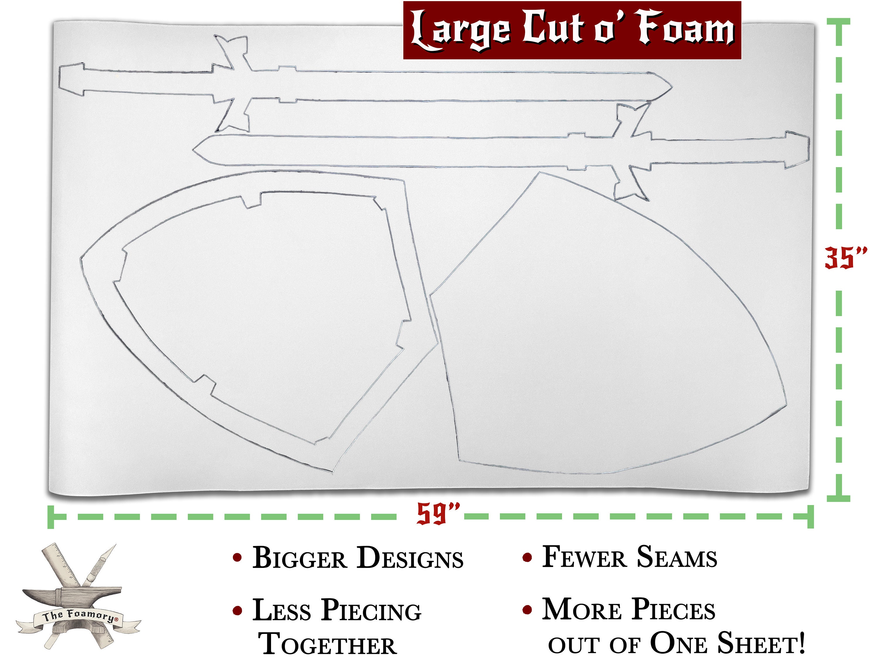 EVA Foam - 10mm, 35" X 59" Sheet, White or Black, Ultra High Density 85 ...