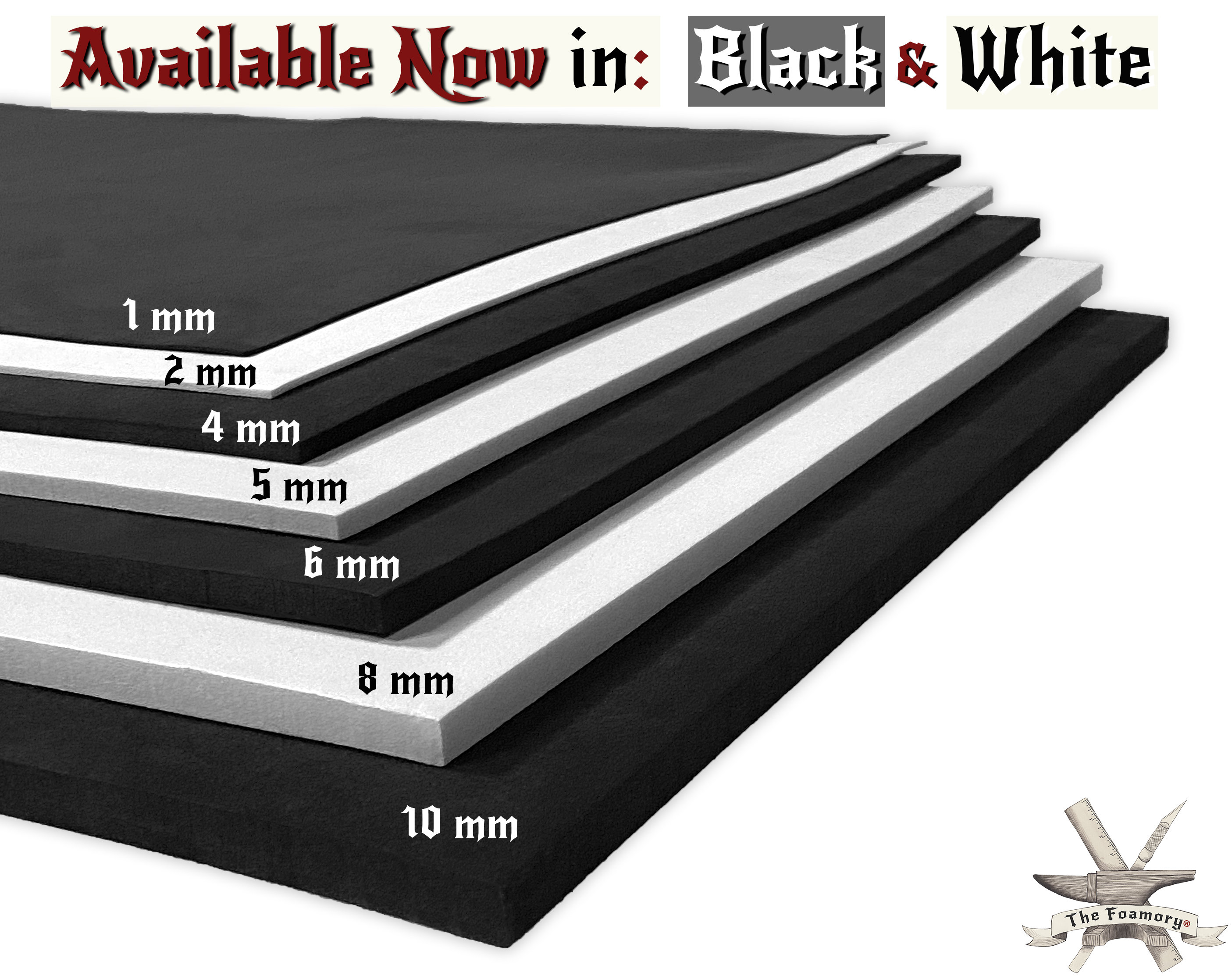EVA Foam - 5mm Thickness 14" X 39" Sheet, Black or White Options, Ultra ...