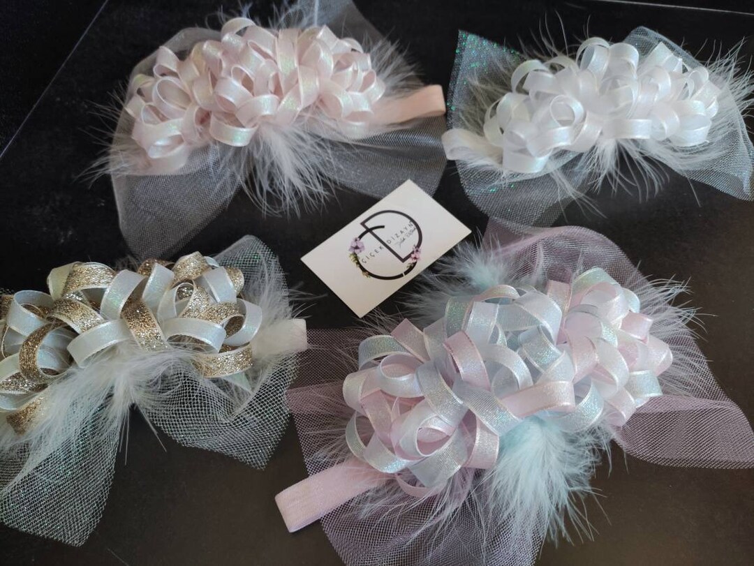 Baby Loopy Puff Headband, Red White Hair Bow, Ivory Baptism Tulle ...