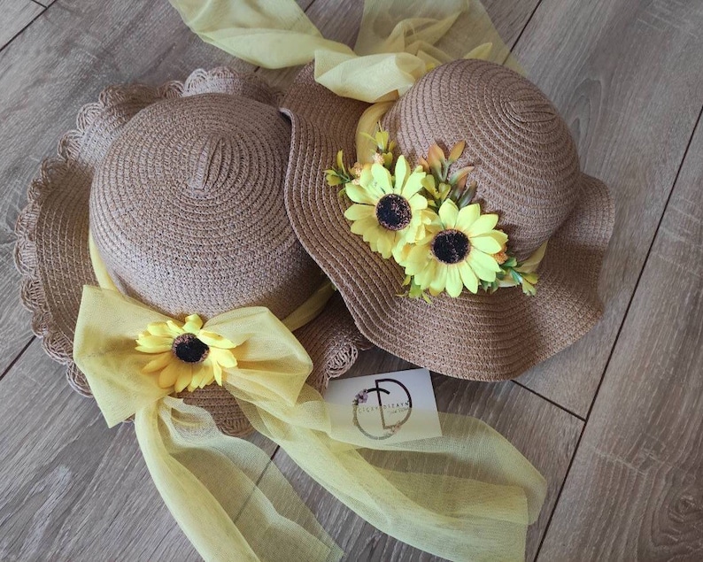 Sunflower Straw Hat: Girls, Toddler, Adult Summer Hat - Etsy