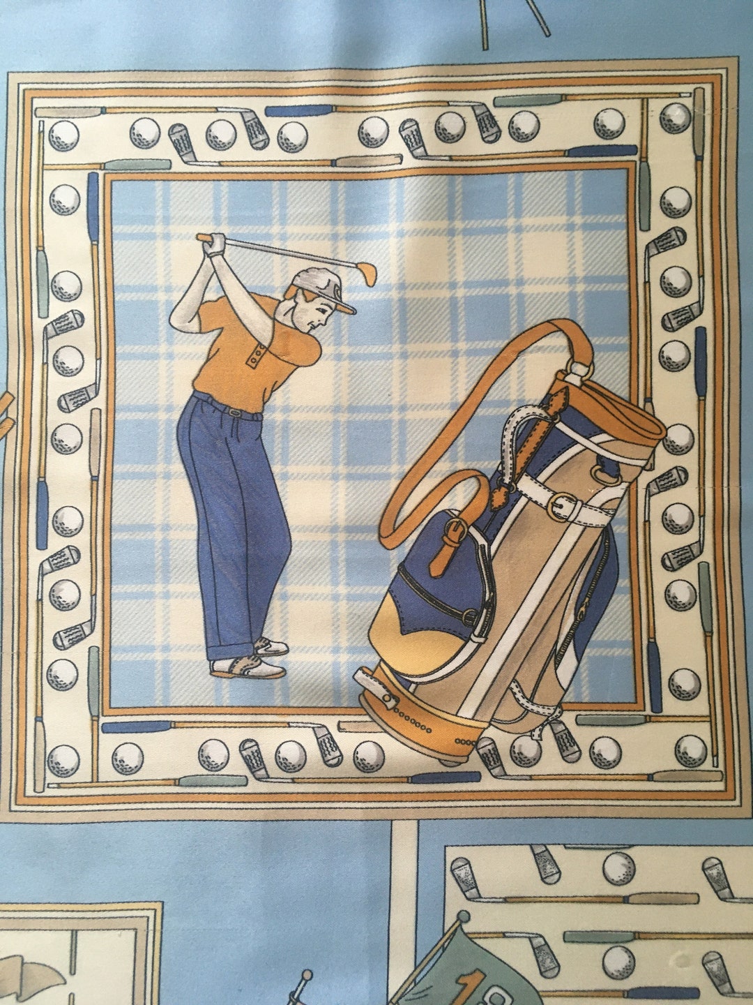 Blue Golf Scarf, Jago. 1980s - Etsy