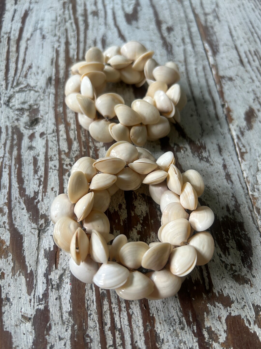 Pair Vintage Shell Rings - Etsy