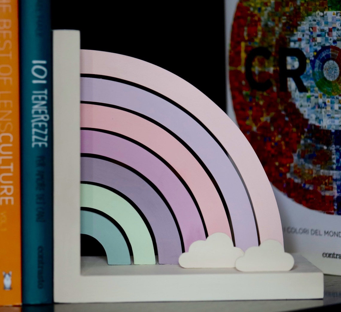 Rainbow Bookends Rainbow Home Décor Home Décor Bookends - Etsy