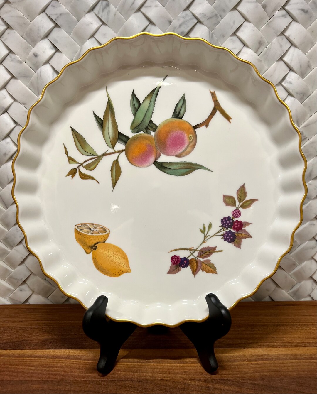 Royal Worcester Hand Painted Porcelain Evesham Quiche Dish Made in ...