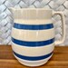 Vintage 1950s Staffordshire Chef Ware Blue Striped Pitcher, Farmhouse ...