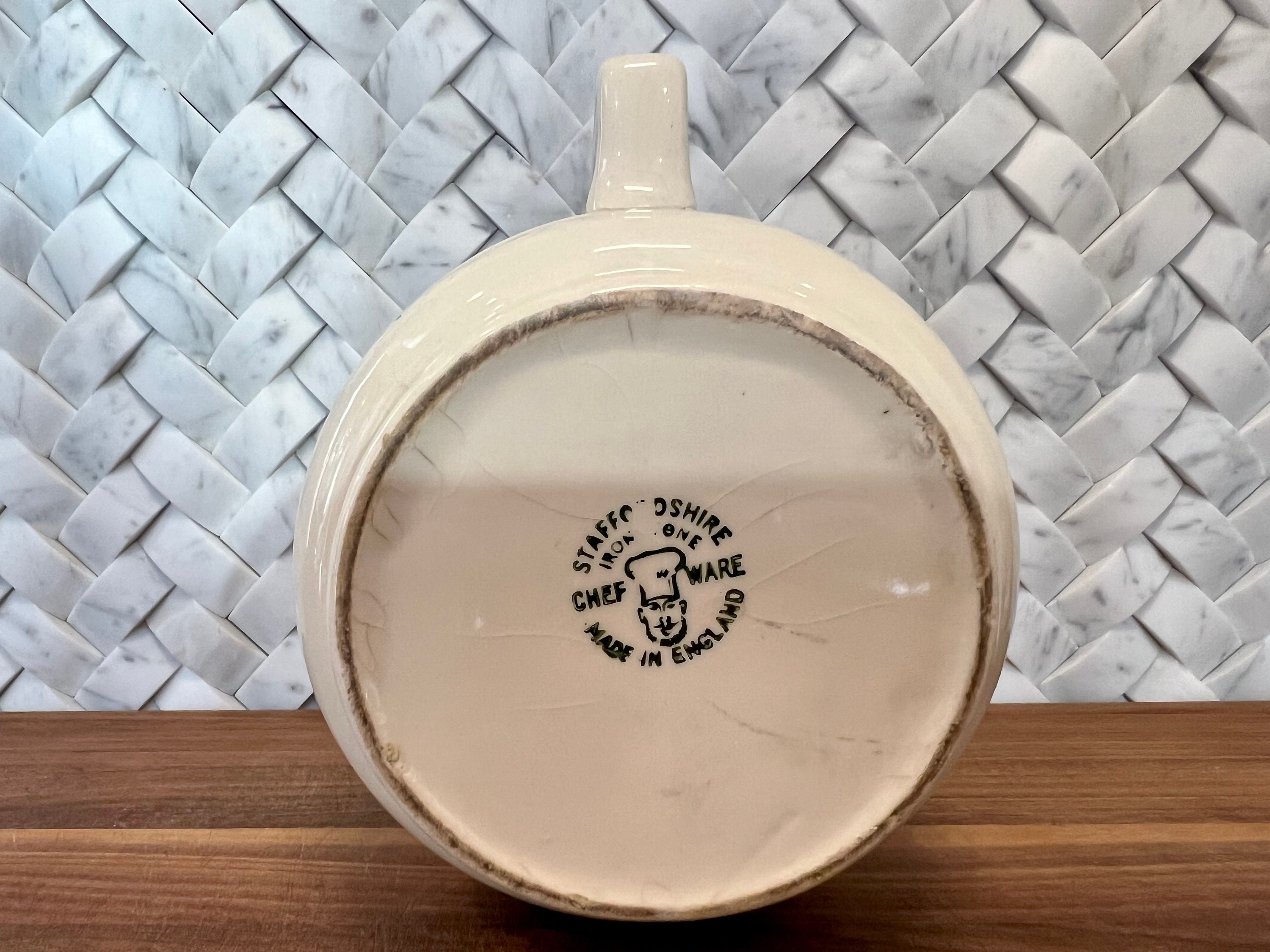 Vintage 1950s Staffordshire Chef Ware Blue Striped Pitcher, Farmhouse ...