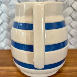 Vintage 1950s Staffordshire Chef Ware Blue Striped Pitcher, Farmhouse ...