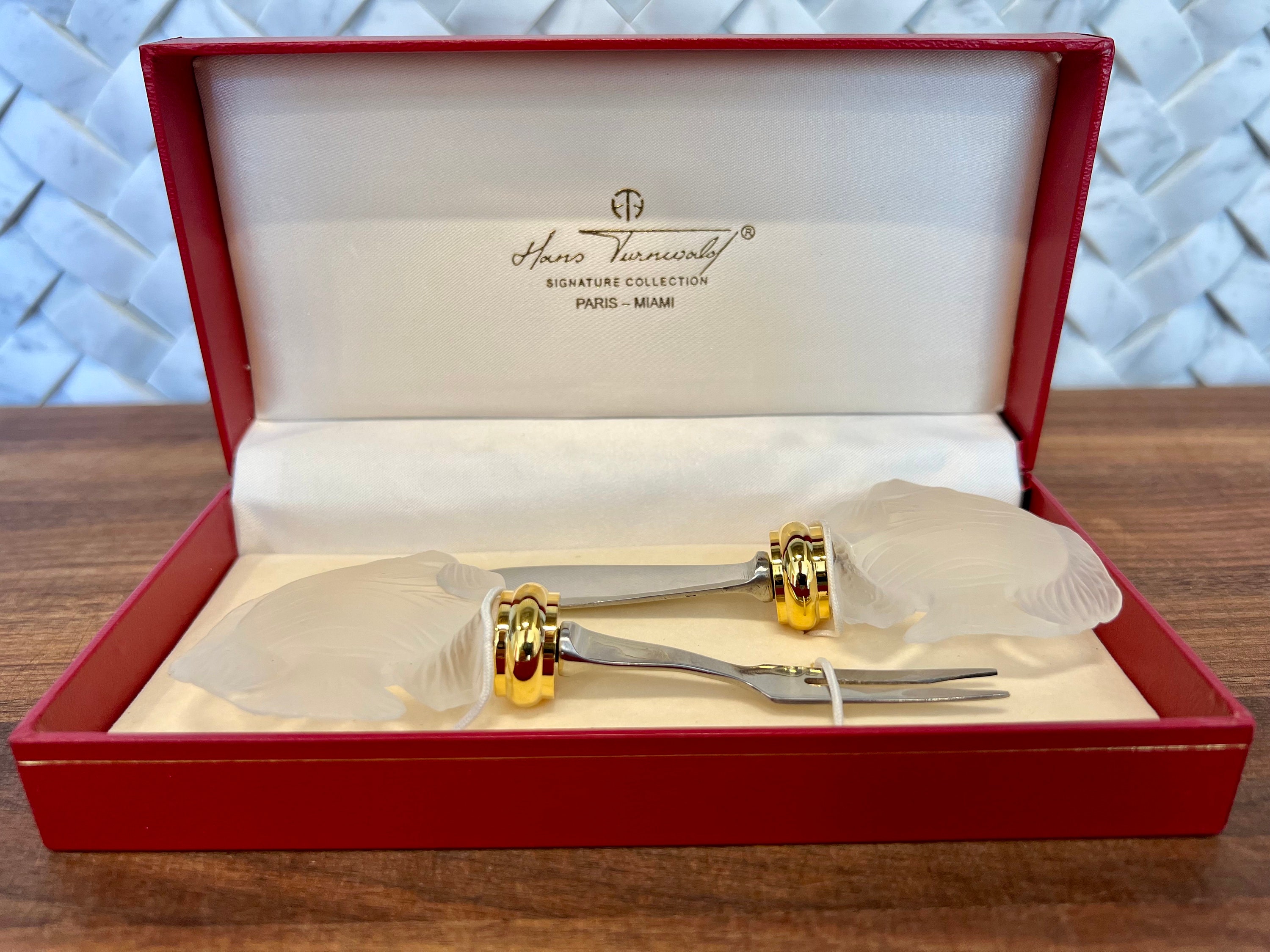 Vintage Hans Turnwald Angel Fish Fork and Knife Hors Douevre/cheese Set ...