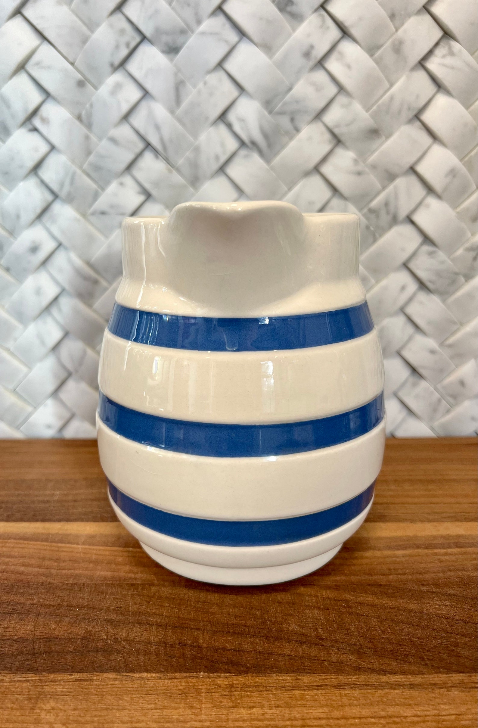 Vintage 1950s Staffordshire Chef Ware Blue Striped Pitcher - Etsy