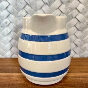 Vintage 1950s Staffordshire Chef Ware Blue Striped Pitcher - Etsy