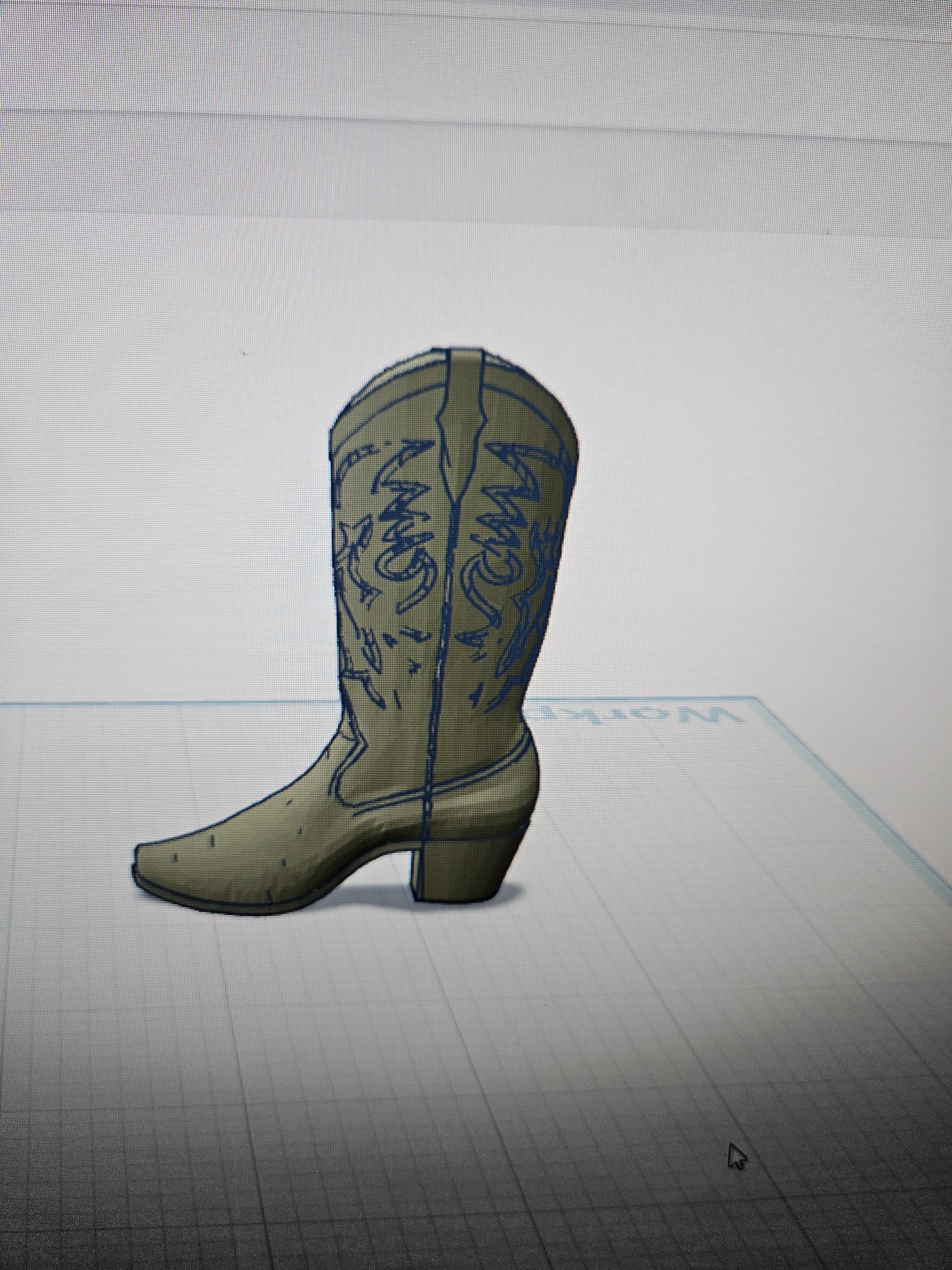 3D STL Digital File for Cowboy/cowgirl Boot - Etsy