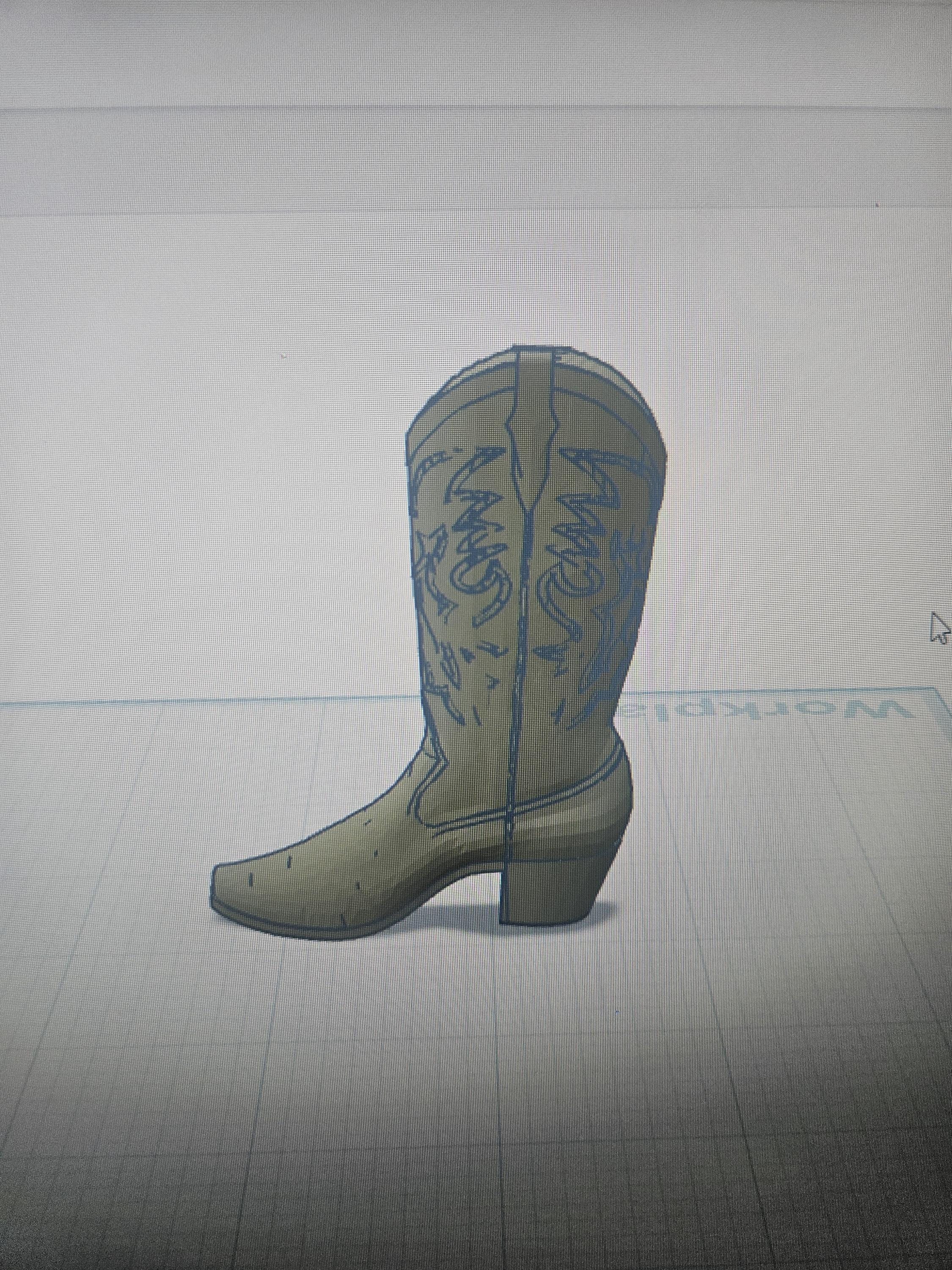 3D STL Digital File for Cowboy/cowgirl Boot - Etsy