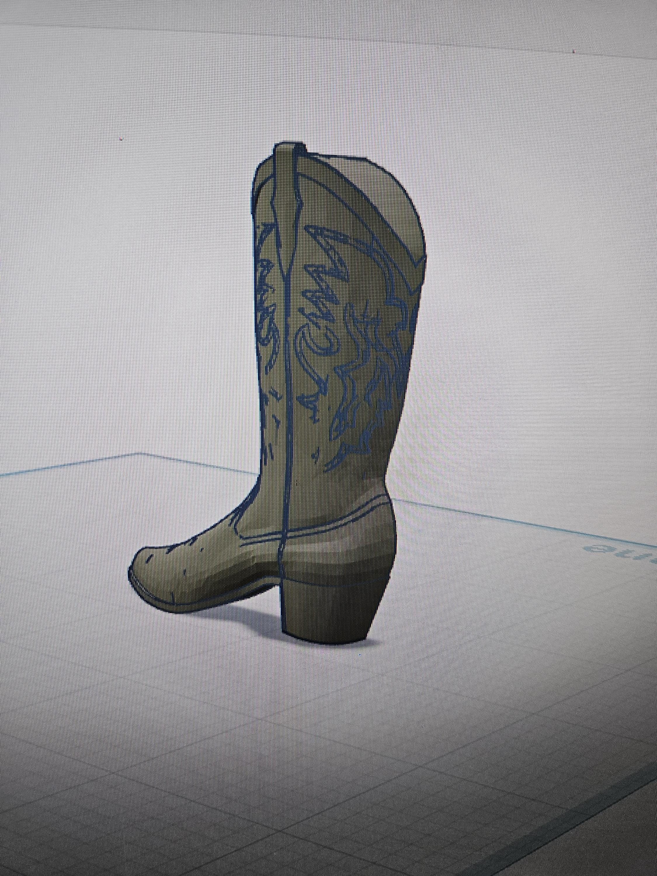 3D STL Digital File for Cowboy/cowgirl Boot - Etsy