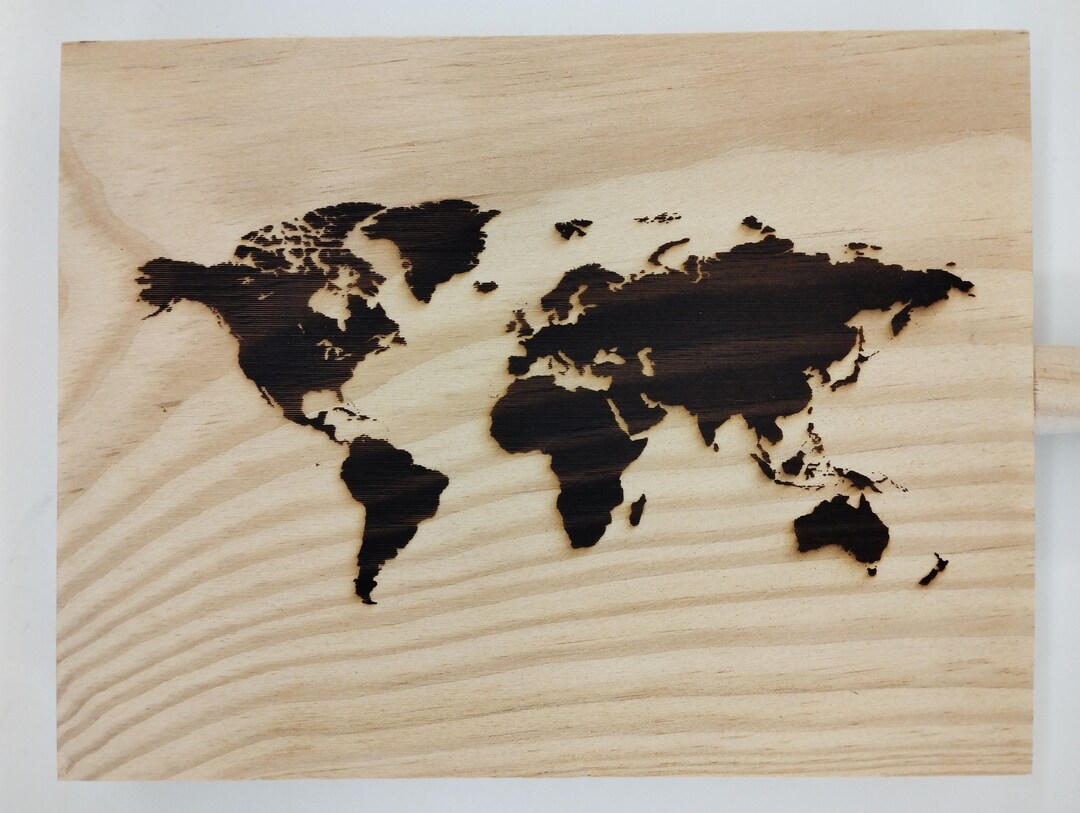 World Map Engraved Cutting Board - Etsy