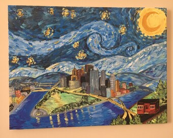 Van Gogh Starry Night Pittsburgh - Etsy UK