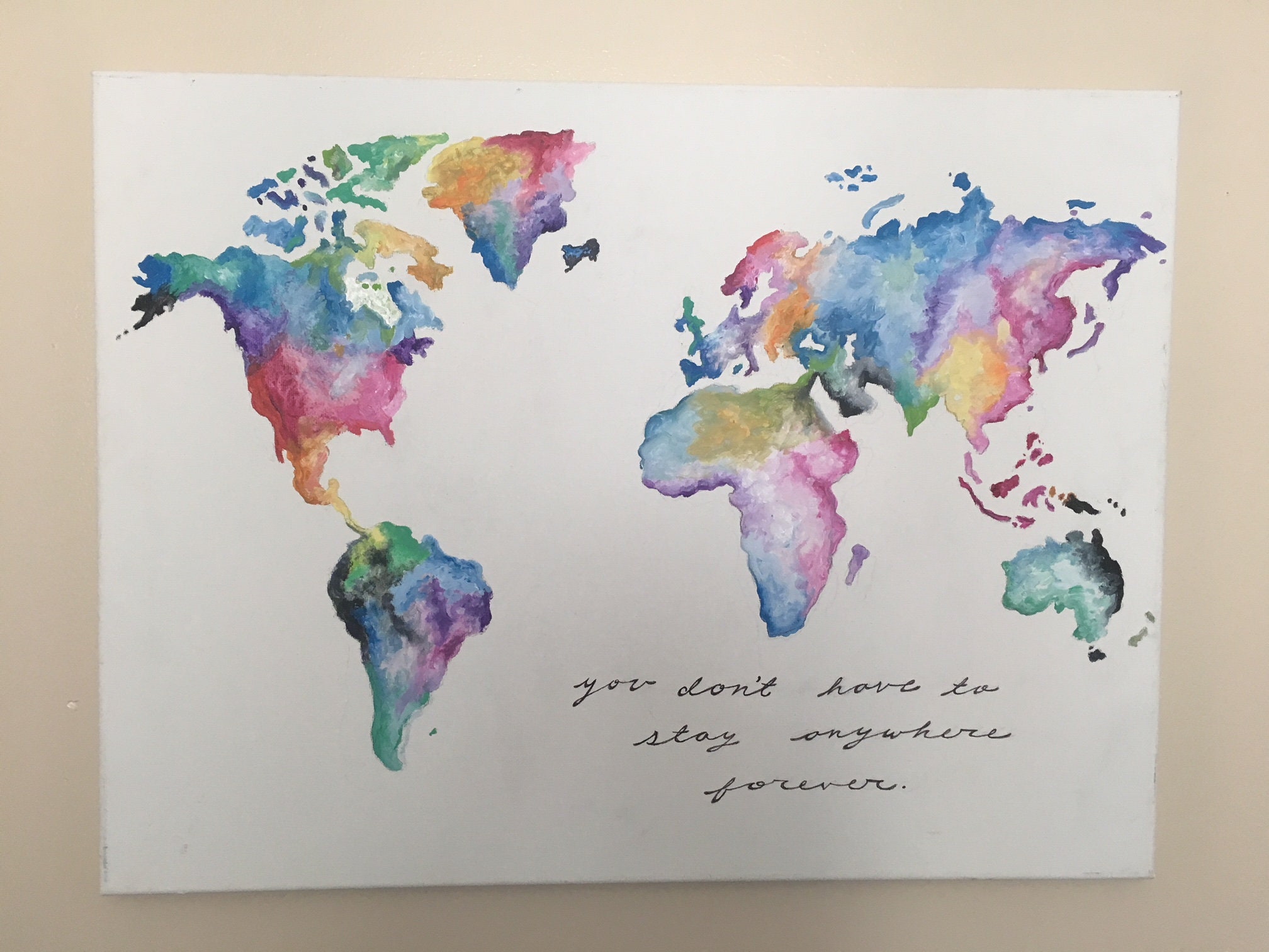 World Map Watercolor - Etsy